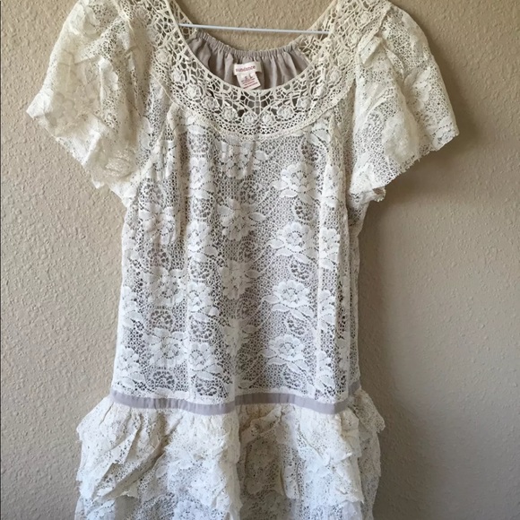 Sundance | Tops | Sundance Catalog 48 Lace Peplum Tunic Ruffle S ...
